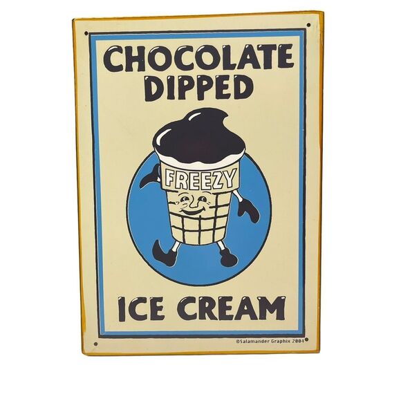 Wall Decor | Chocolate Dipped Ice Cream Metal Tin Sign Salamander ...